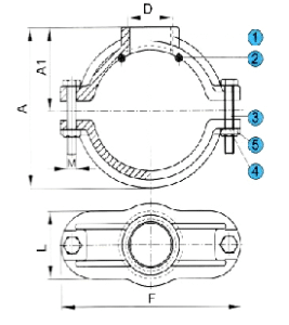 grey cast iron water saddle clamp - ductile iron pipe fitting and valve ...