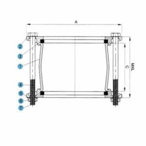 Gibault joint with bitumen pain for irrigation - ductile iron pipe ...