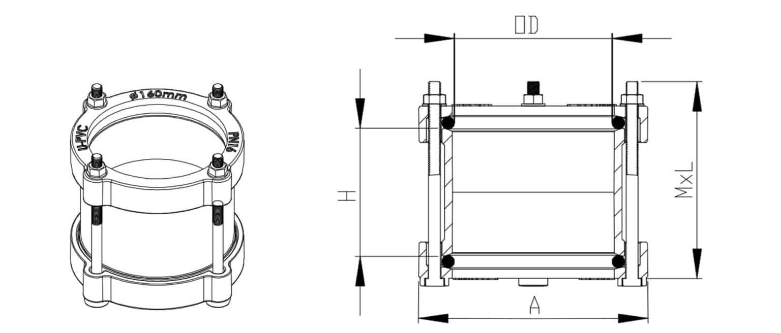 Nylon Coupling for PVC Pipe
